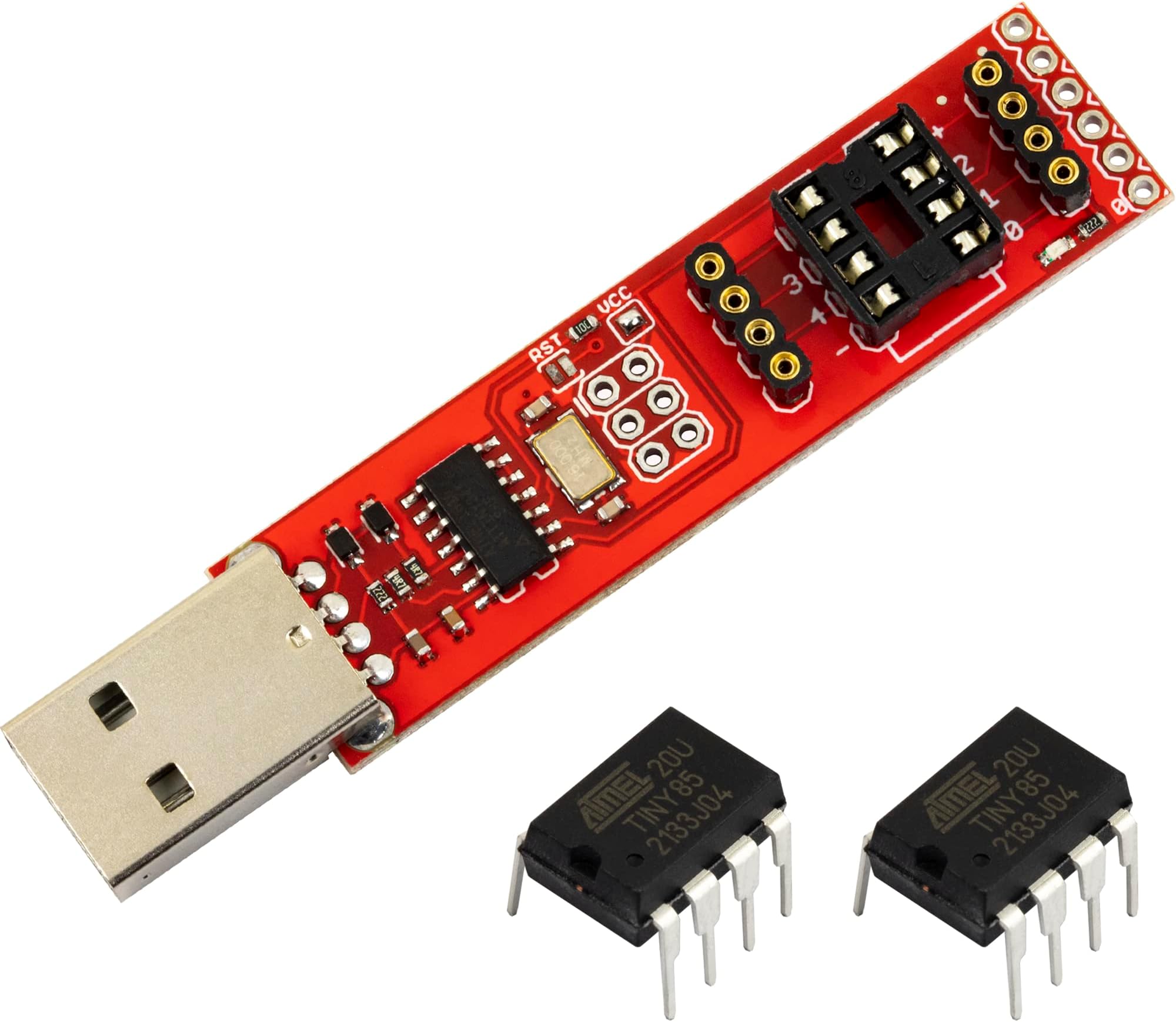 Amazon.com: naughtystarts Tiny AVR Programmer with 2pcs ATTINY85-20PU ...