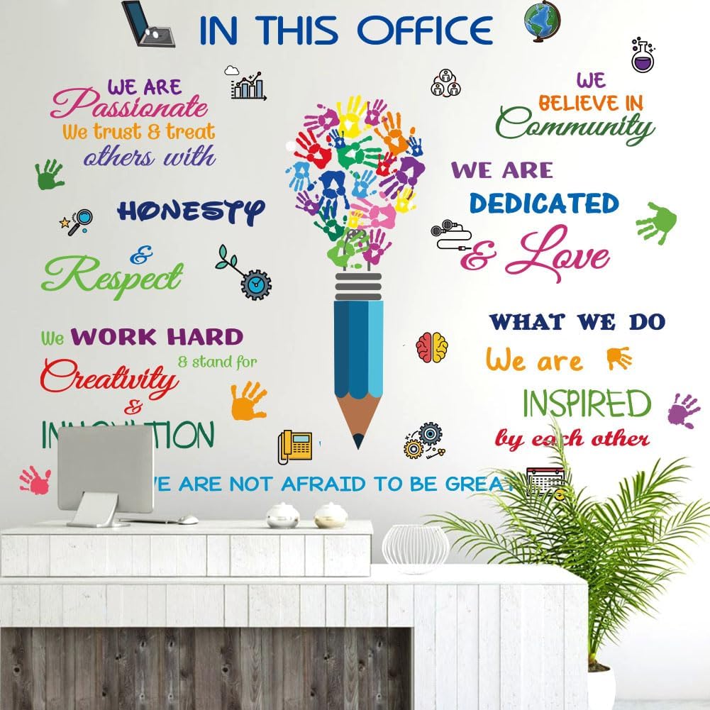 Amazon.com: Office Inspirational Quotes Wall Decals Positive Sayings ...