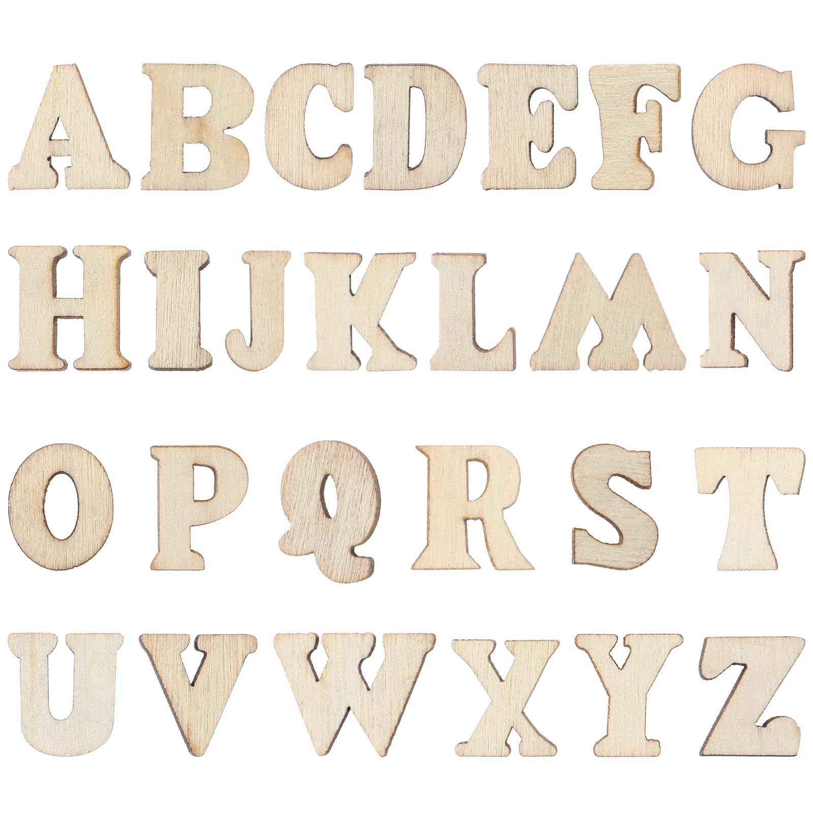 104Pcs Mini Wooden Letter Templates 15MM Small Wooden Alphabet Letters ...