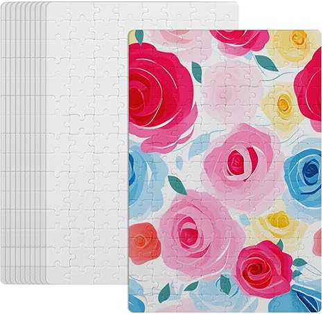 Amazon.com: 28 Sets Blank Sublimation A4 Jigsaw, DIY Heat Press ...
