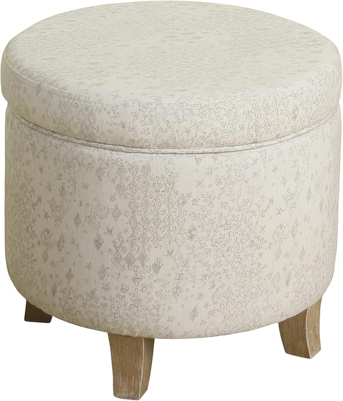 Amazon.com: Homepop Home Decor | Upholstered Round Storage Ottoman ...