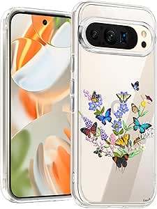 Amazon.com: Unov Case Compatible with Pixel 9 Pixel 9 Pro Case Clear with Design Soft TPU Shock ...