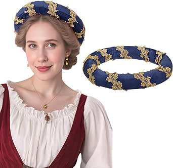 Amazon.com: PROCOS Renaissance Padded Roll Chaplets Coif Cap Velvet ...