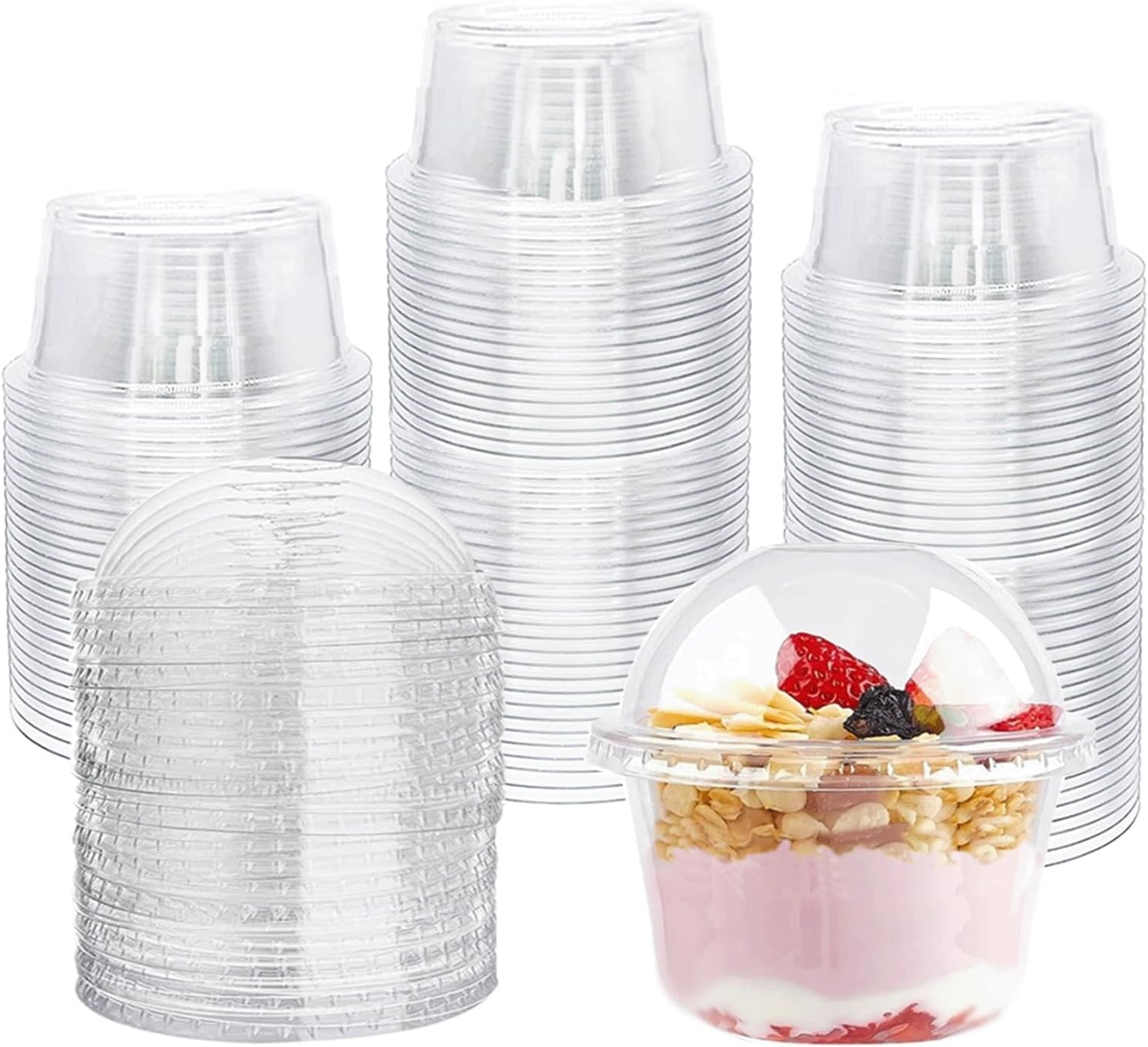 Amazon.com: chilsoby 8 OZ Disposable Plastic Cups with Dome Lids, 50pcs ...