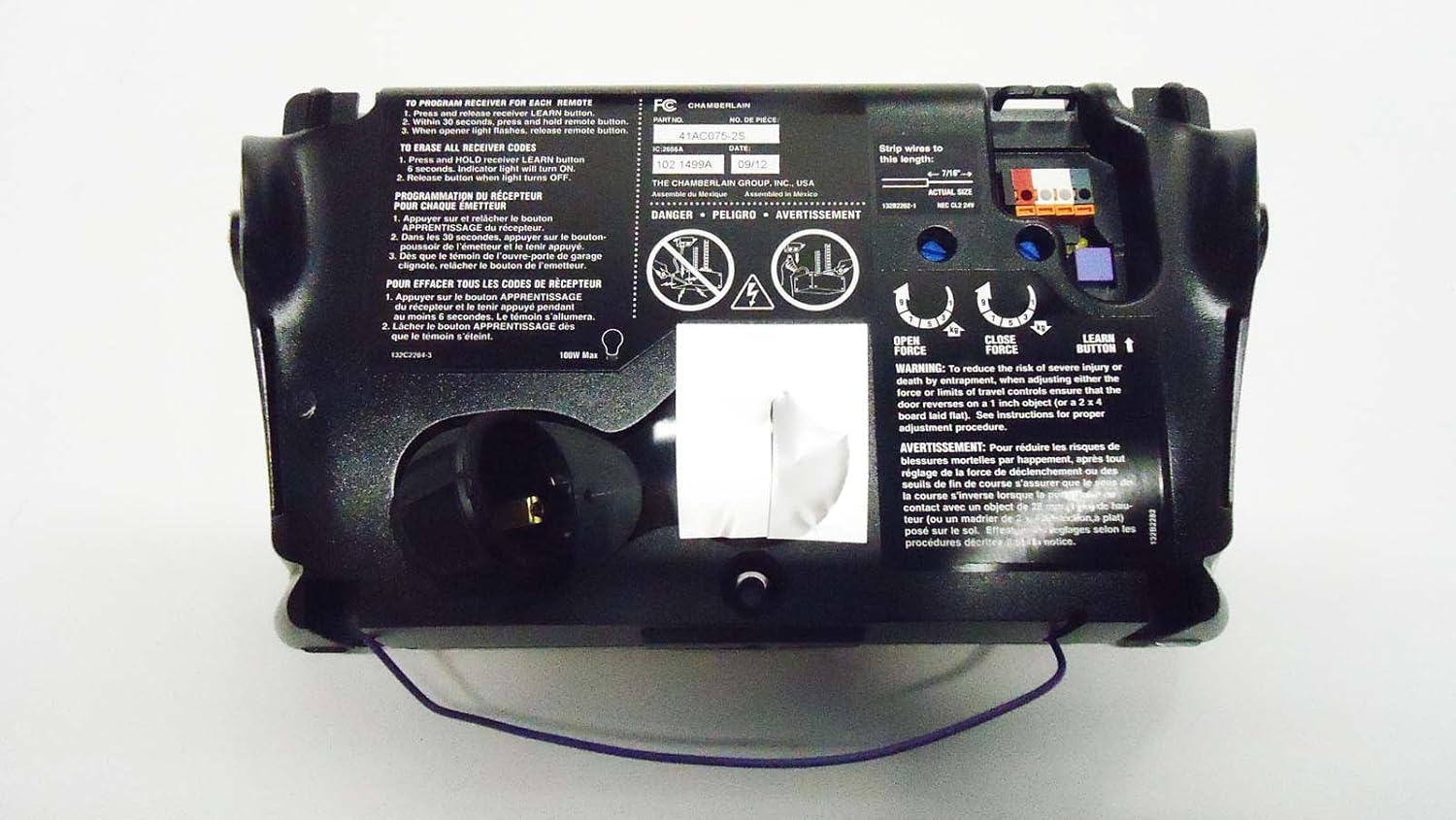 Amazon.com: Liftmaster Conjunto de placa lógica del receptor 41AC075-2S ...