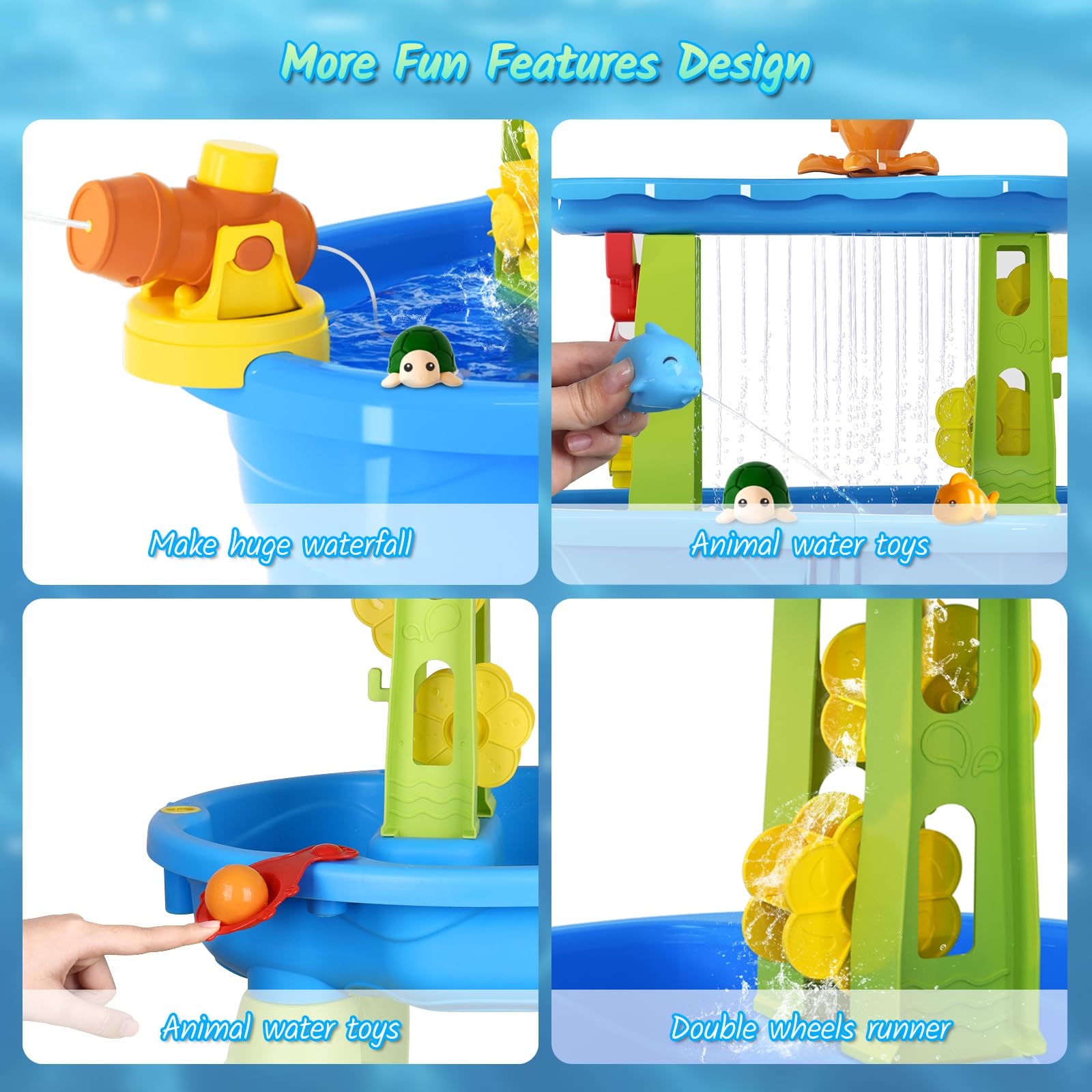 Snapklik.com : 2024 Upgraded Water Table Toys For Kids, 3-Tier ...