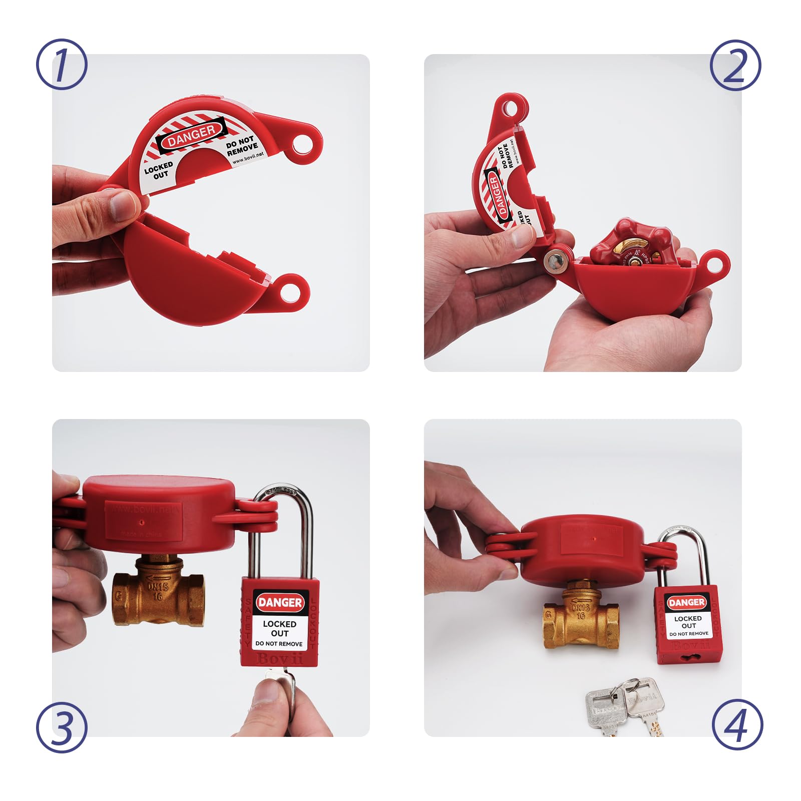 Snapklik.com : Gate Valve Lockout,2 Pack,Outdoor Faucet Lock For 1 To 2 ...