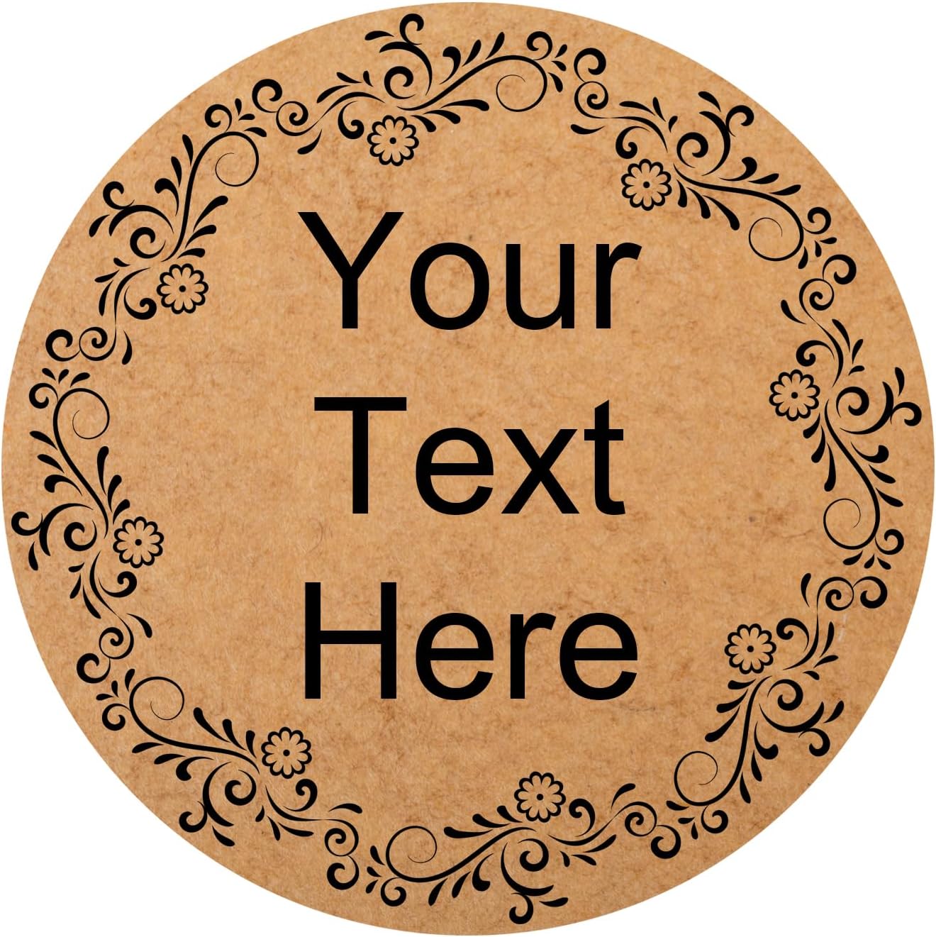 Amazon.com : 150,200Pcs Kraft Custom Sticker Labels Round Customized ...