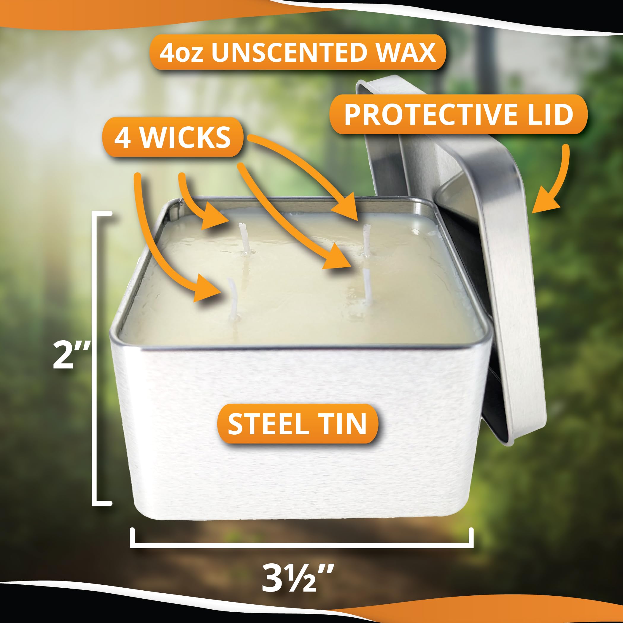 Snapklik.com : SE 4 Wicks Survival Candle In Tin Box