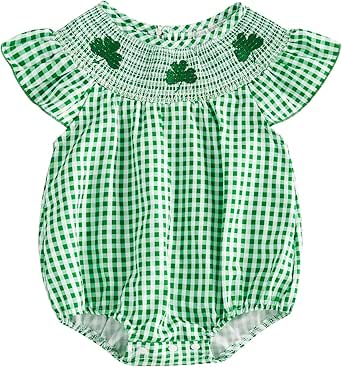 Amazon.com: Kayotuas Newborn Baby Girls Halloween Outfit Smocked Bubble Romper Embroidery ...