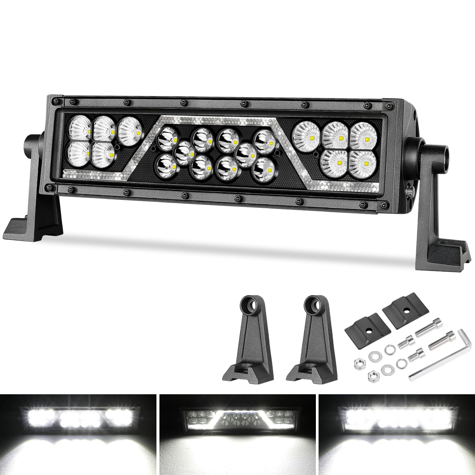 Amazon.com: OFFROADTOWN 12 Inch LED Light Bar with DRL Bumper Light ...