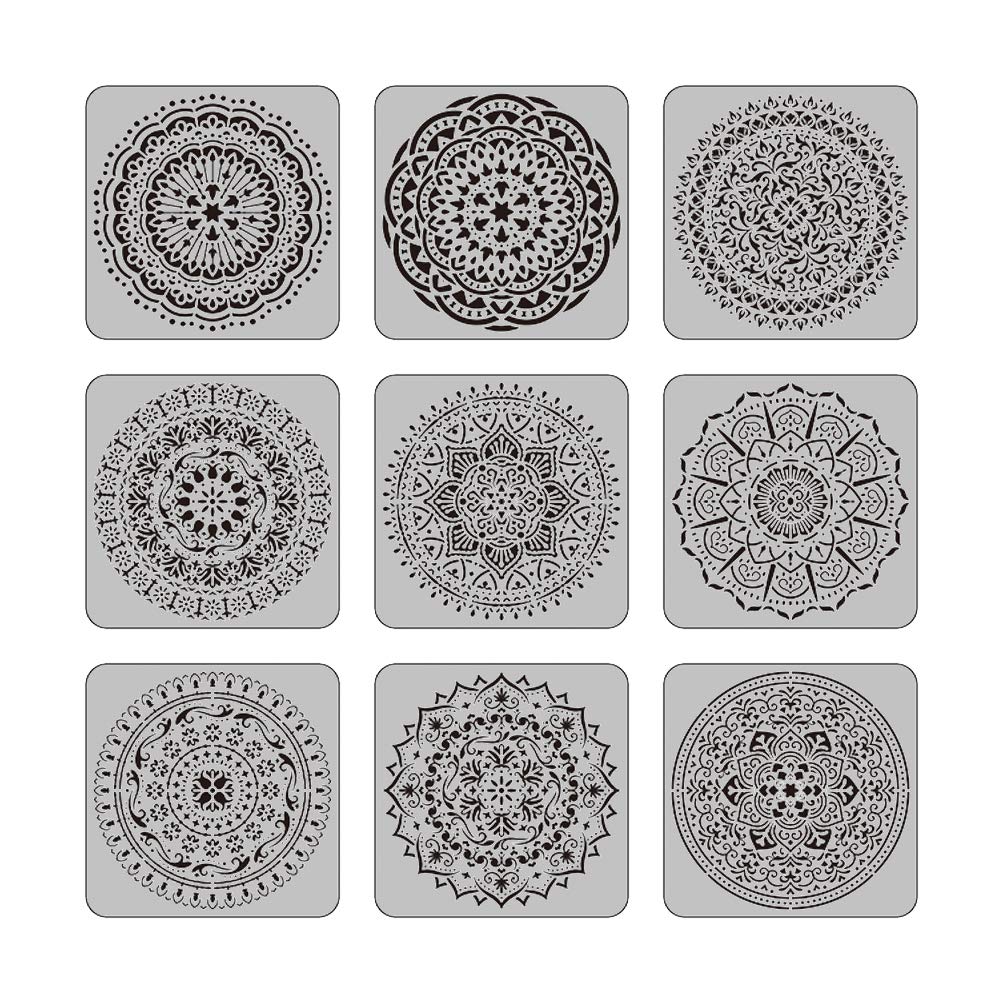 Buy 12x12 Inch Large Stencils Reusable Mandala Painting Stencil for ...