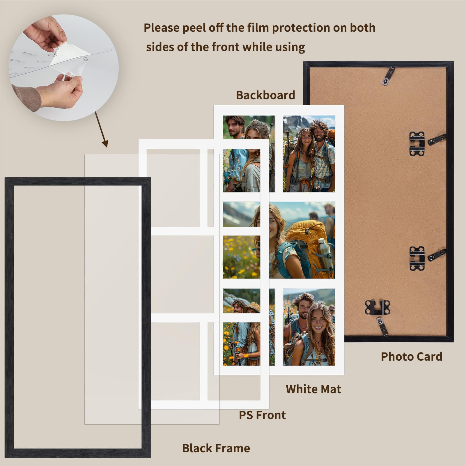 Snapklik.com : SPEPLA 5 Opening 35x5 Black Collage Picture Frames ...