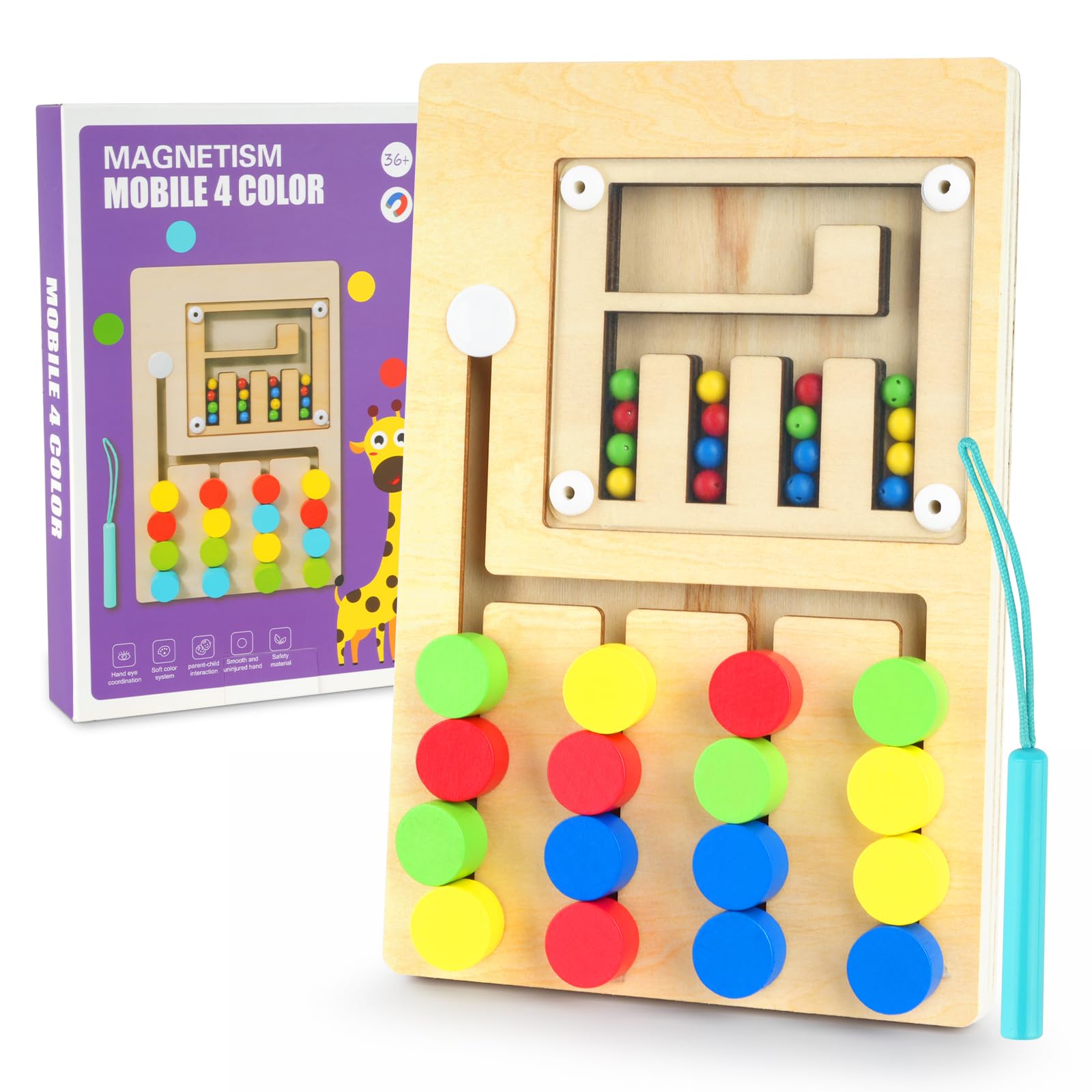 Amazon.com: Wooden Color Matching Puzzle Toys Montessori Toys for 3 ...