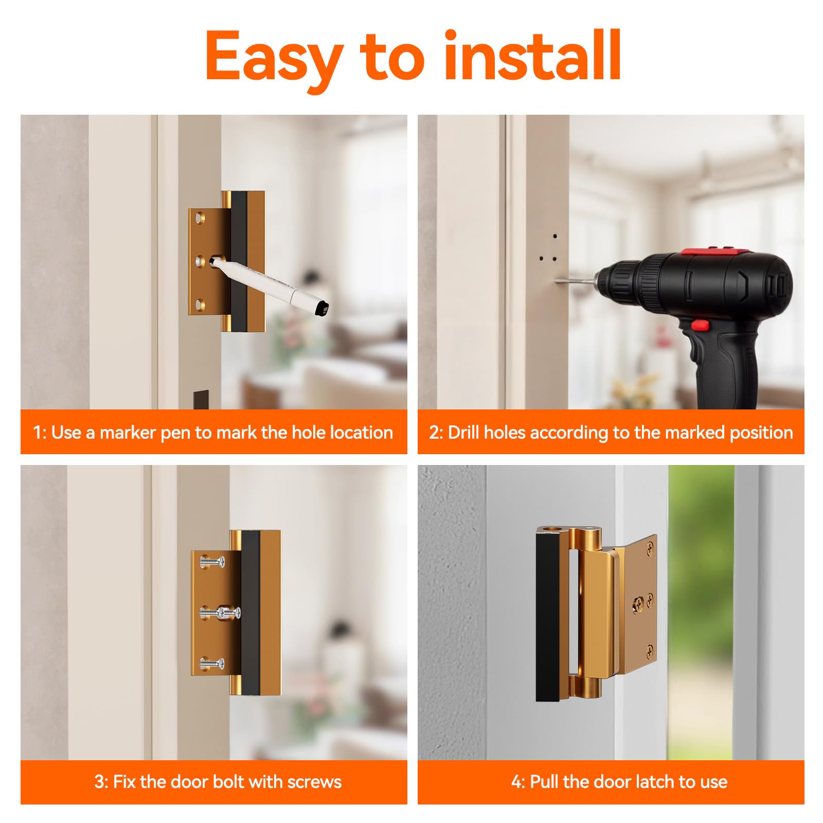 Snapklik.com : Tonitrui Ultra Security Door Lock, Door Reinforcement ...
