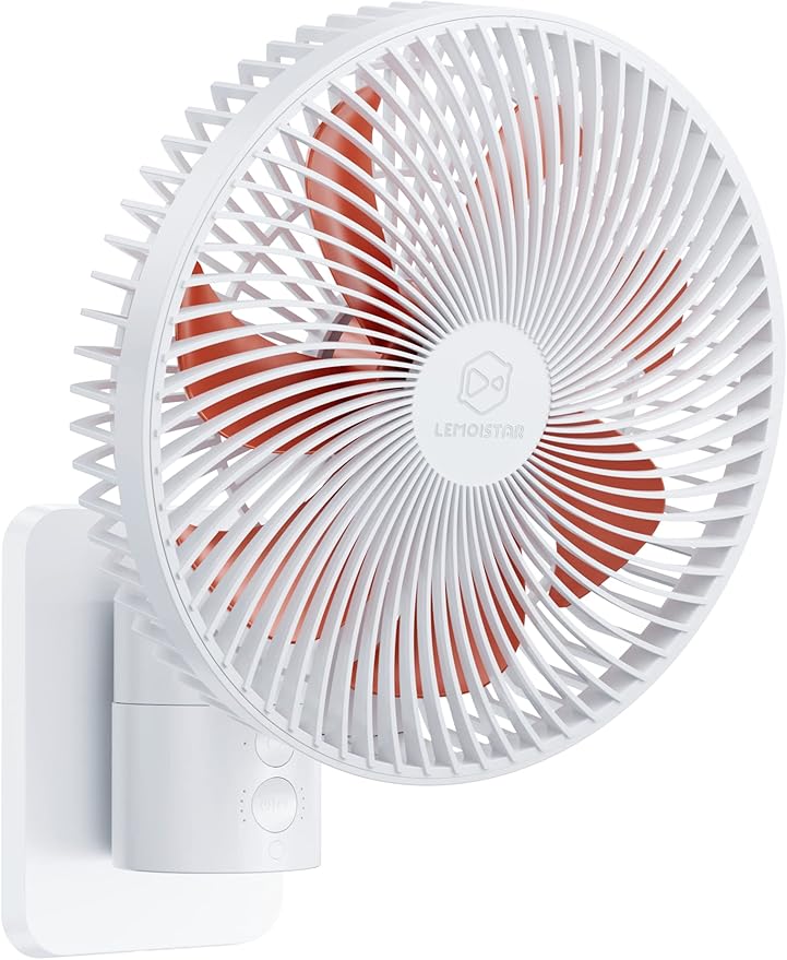 Portable Wall Mounted Oscillating Fan with Remote Control and Timer, 4 ...