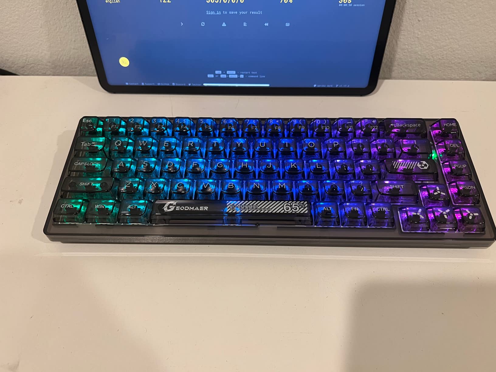 $11/mo - Finance GEODMAER 65% Wireless Mechanical Gaming Keyboard, RGB ...