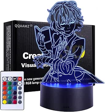 QQAAMZ Anime Bungo Dog Stray 3D Led Table Lamp Dazai Osamu Character ...