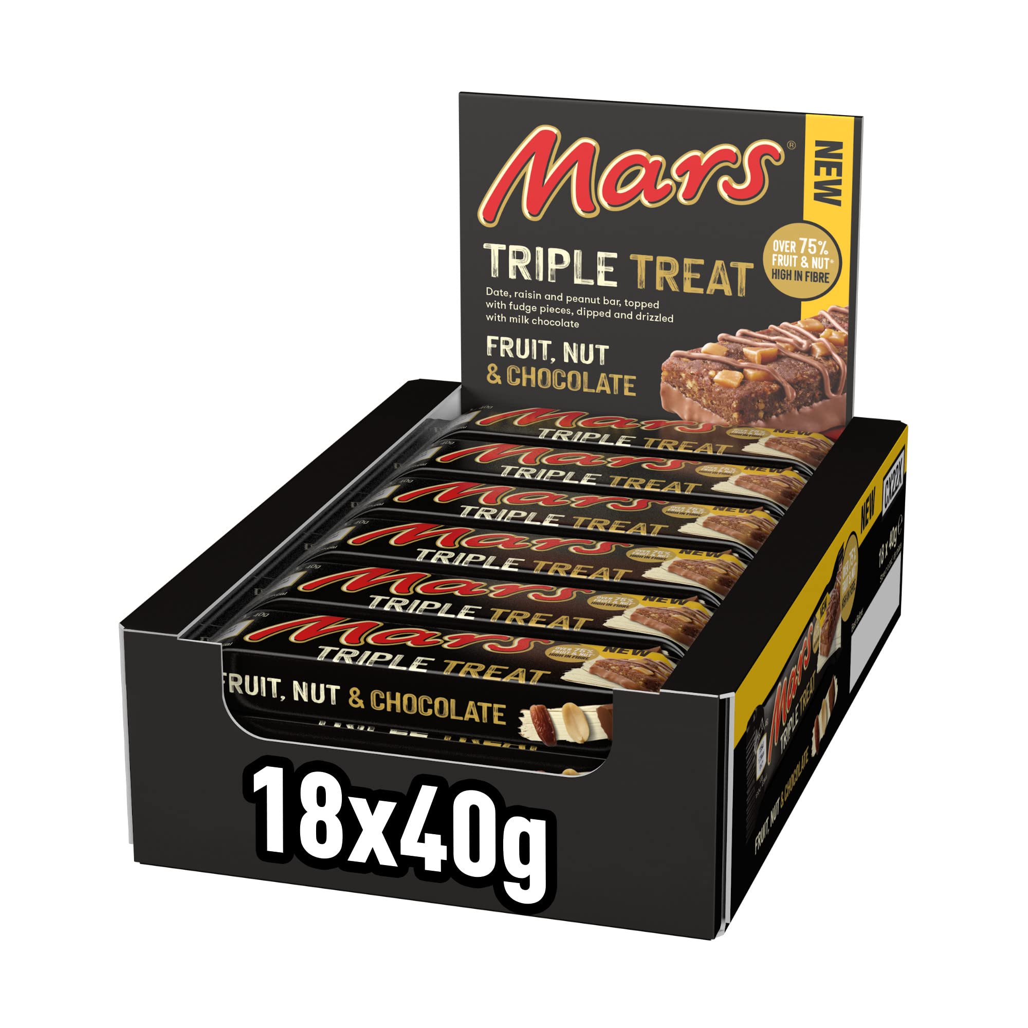 Mars Triple Treat Fruit & Nut Chocolate Bars, Healthy Snacks, Bulk ...