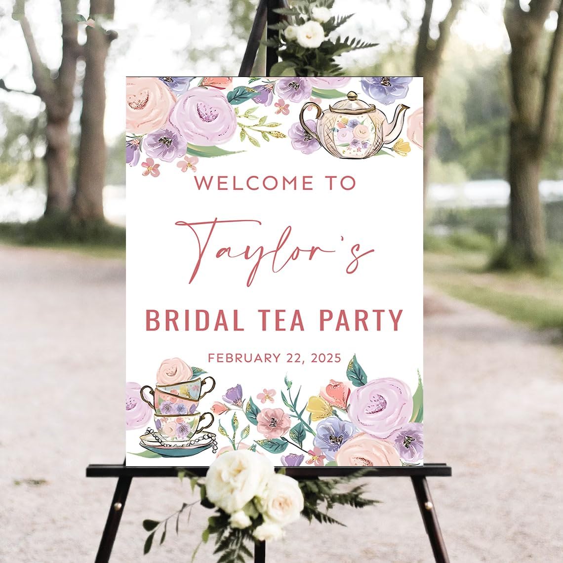 Amazon.com : KOLSTRAW Tea Party Welcome Sign, Bridal Tea Shower Welcome ...