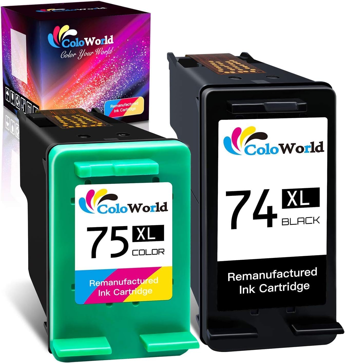 Amazon.com: High Yield for HP 74 75 Ink Cartridges Combo Pack Black ...