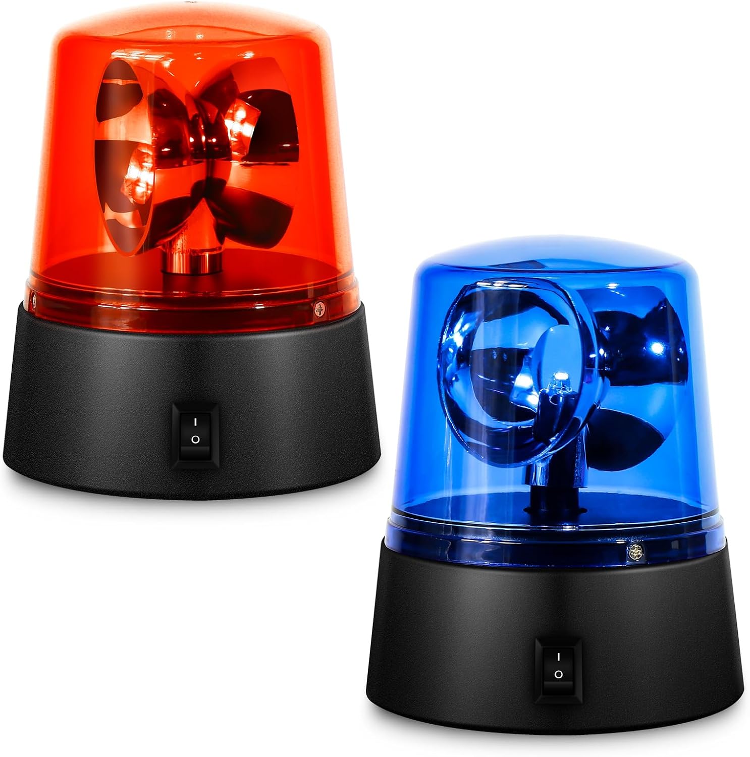 QCDENG 1 Set Red & Blue 360 Degree Rotating Strobe Light, Flashing ...