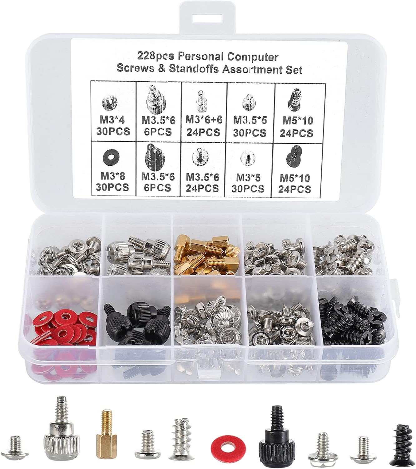 HanTof 228Pcs Personal Computer Screws Kit for DIY & Repair,PC ...