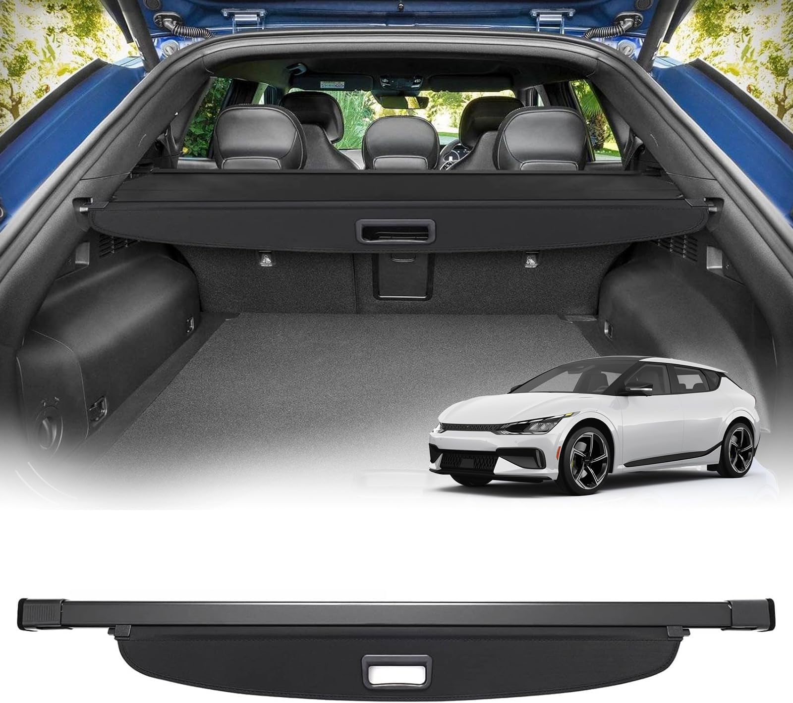 Amazon.com: Powerty Cargo Cover for Kia EV6 2022-2024 2025 Trunk Cover ...