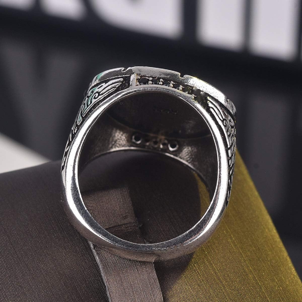 Buy LEROJASS Men's Wolf Ring Slavic Wolf Head Ring Norse Viking Nordic ...