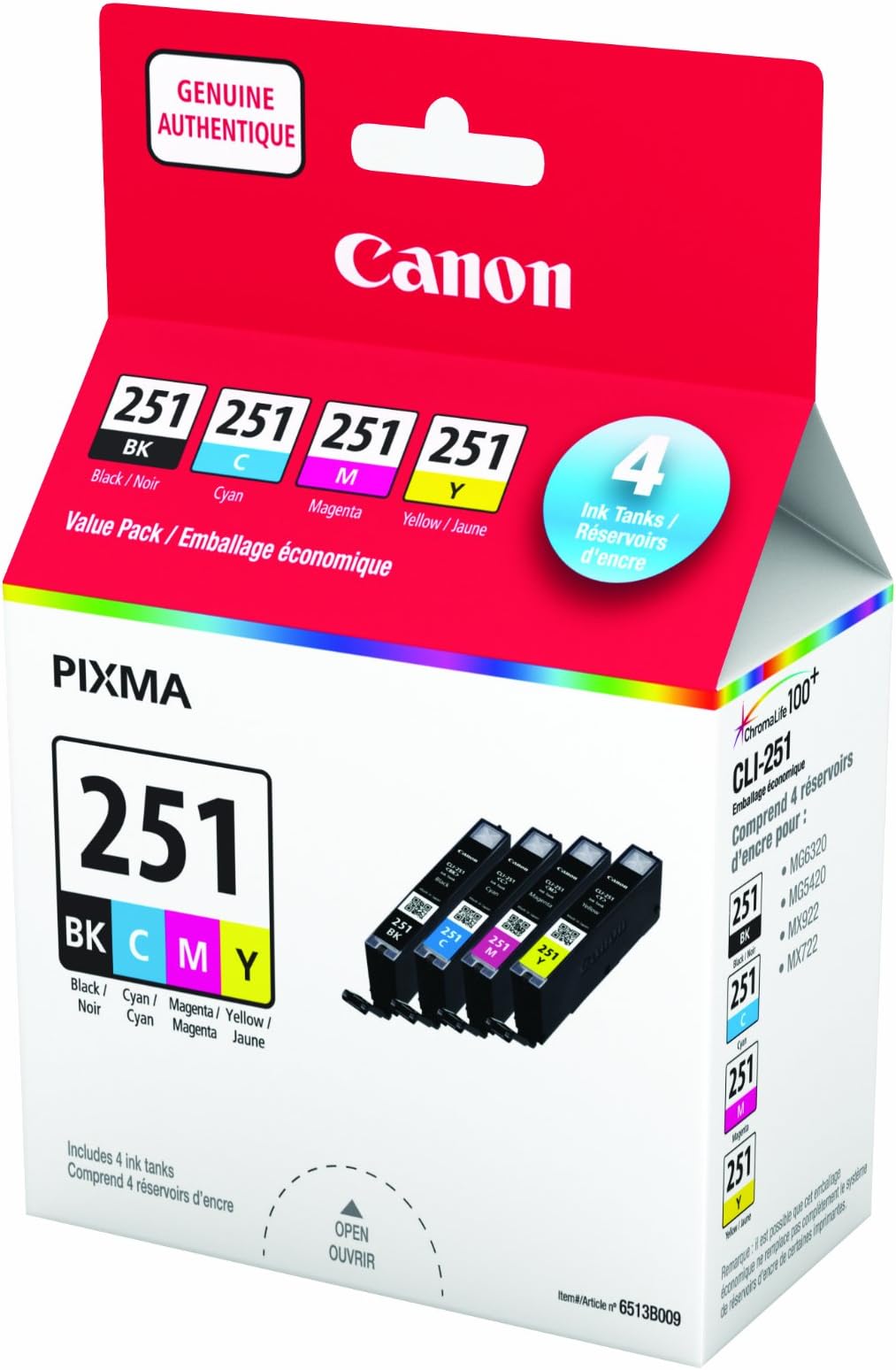 Canon Genuine CLI-251 BK,C,M,Y Ink Value Pack : Amazon.ca: Office Products