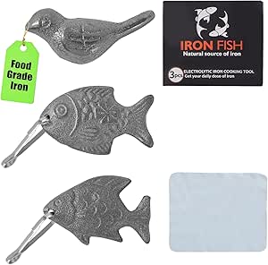 Amazon.com: Awaiymi 3Pcs Iron Fish with Hooks & Dry Cloth,Natural Iron ...