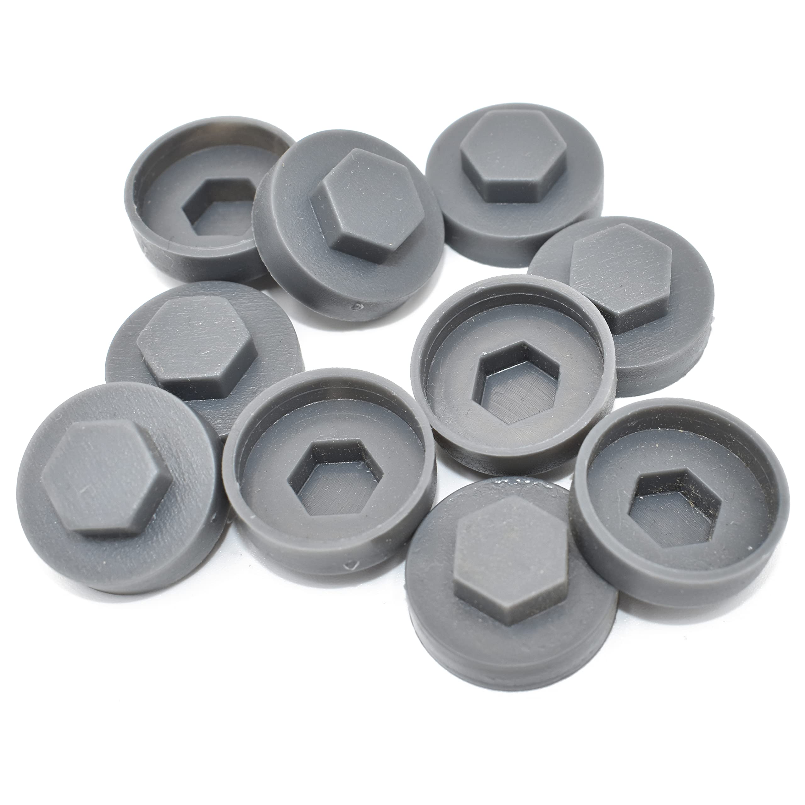 200 x HEX TEK 16mm Roofing & CLADDING TEK Screw Slate Grey Push ON CAPS ...