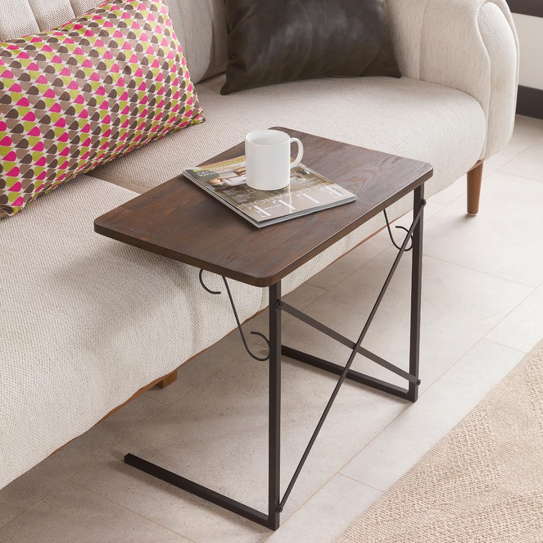 Amazon.com: FURNIREM C-Shaped Solid Wood End Table, Side Table for ...