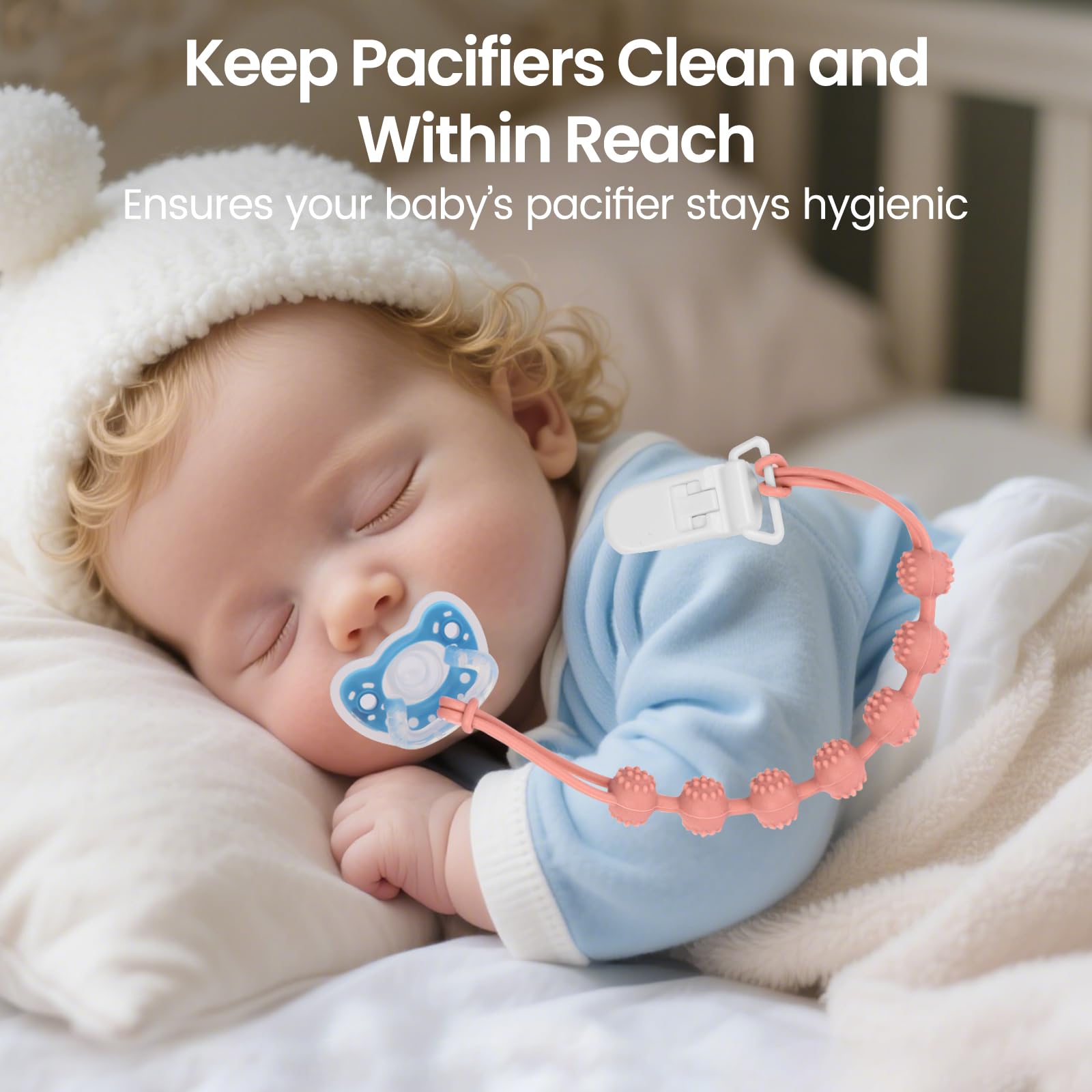 Snapklik.com : Eascrozn 6 Pack Baby Pacifier Clip, Silicone Pacifier ...