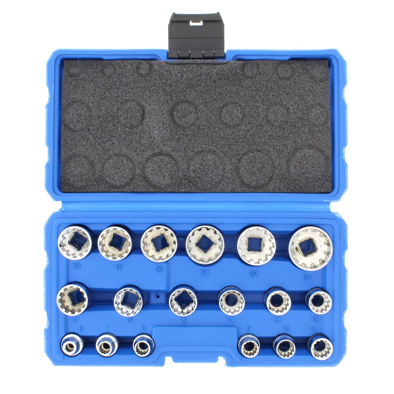 Snapklik.com : ABN Universal Spline Socket Set 18 Piece Metric Socket ...
