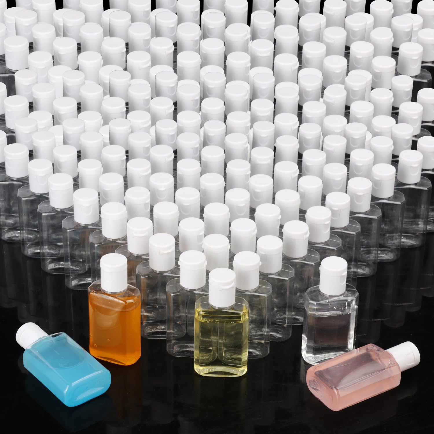 Amazon.com: KUKLIPJIM 120 Pack 1 oz Plastic Bottles with White Top Caps, Clear Empty Bottles ...