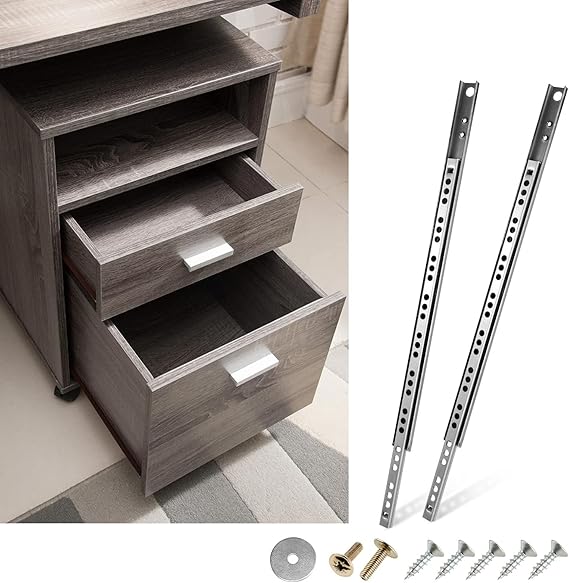 Masendelk 2pcs Ball Bearing Drawer Slides 12 Inch / 310mm, 2 Fold Metal ...
