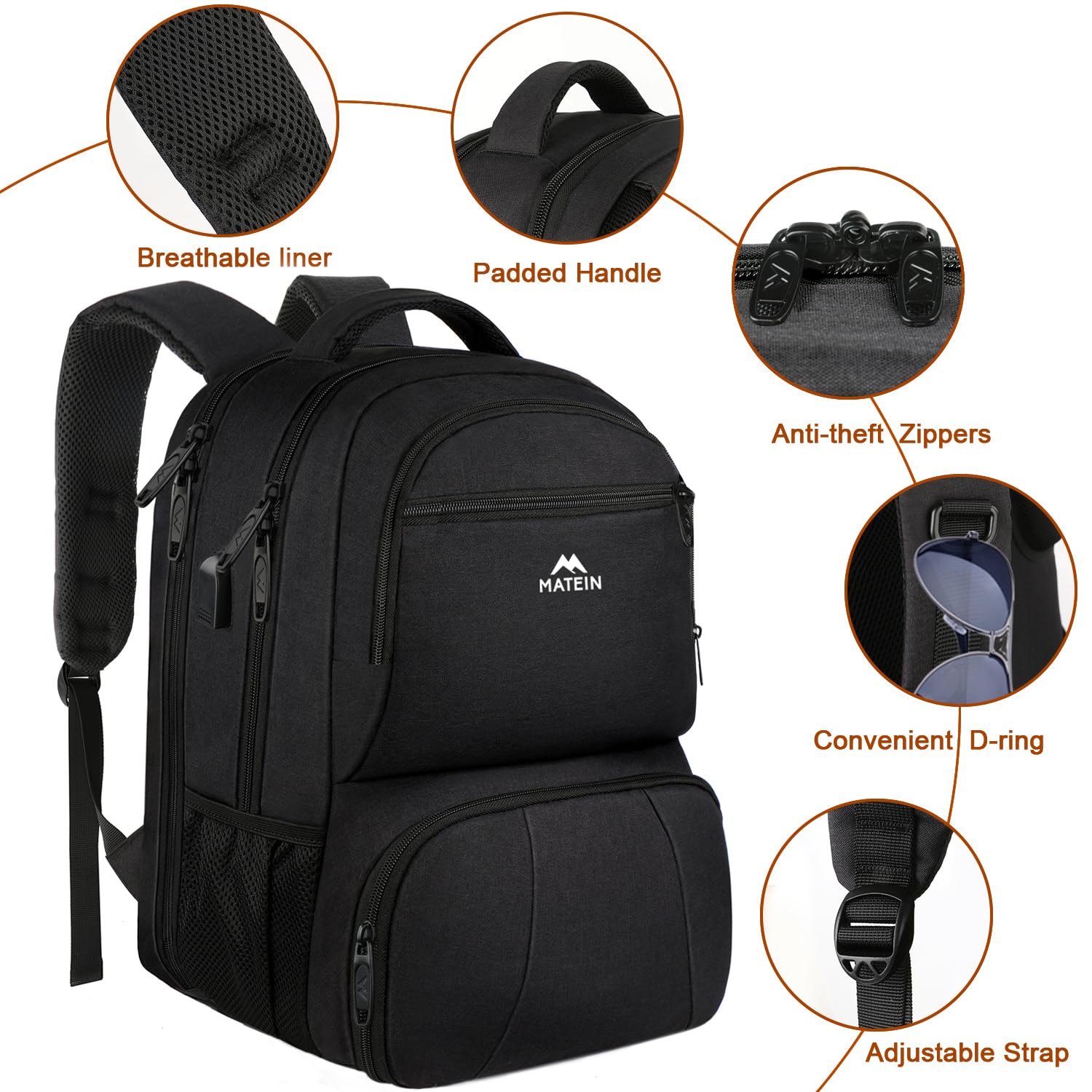 MATEIN Lunch Backpack for Men Work, 18 Inch Large Insulated Backpack ...