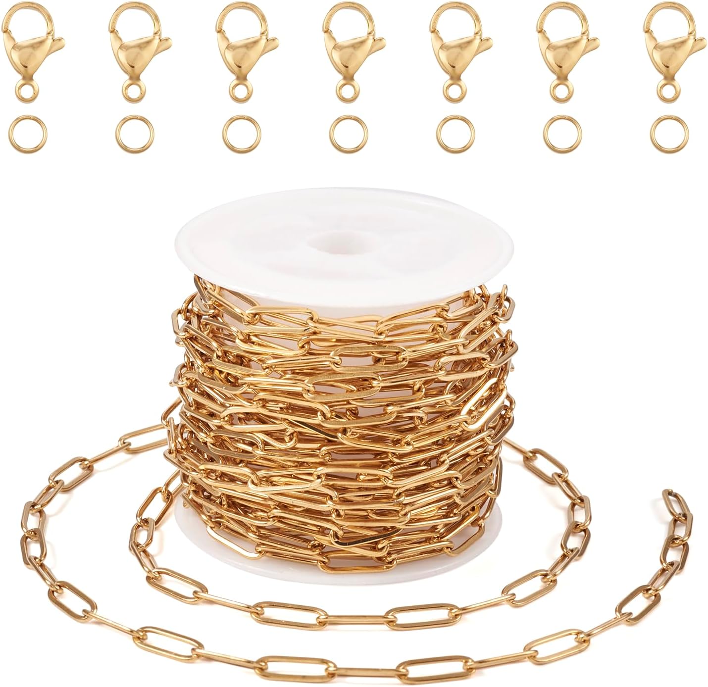 Amazon.com: Pandahall 16.4 Feet 18K Gold Plated Stainless Steel Chains ...