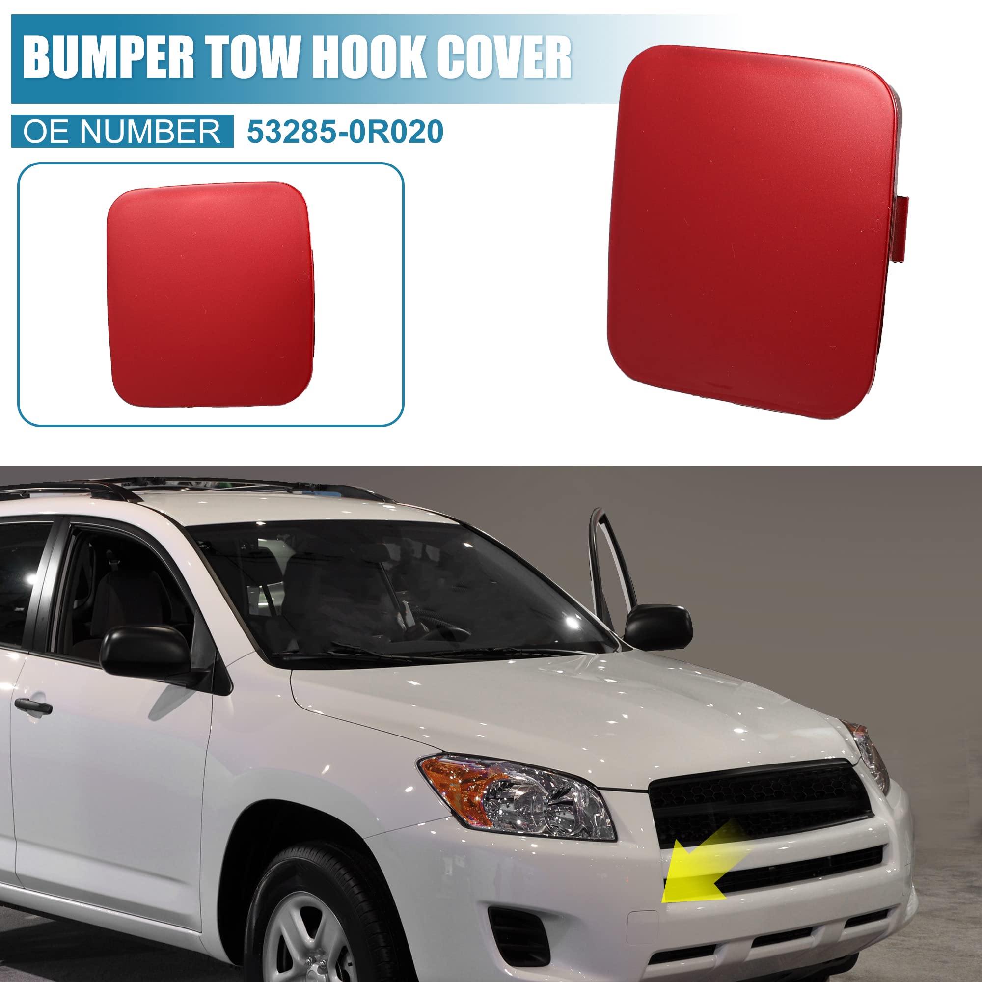 WOZUA 左側フロントバンパー牽引フックアイカバーキャップ、バンパーホールカバー 53286-42928 トヨタ RAV4 2002 個 ...