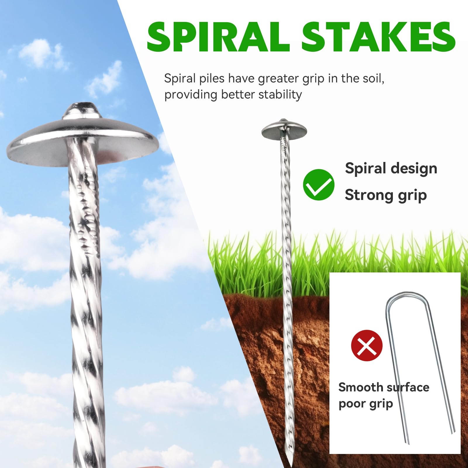 Snapklik.com : EISENSP 6-Inch 8 Gauge Garden Landscape Stakes ...