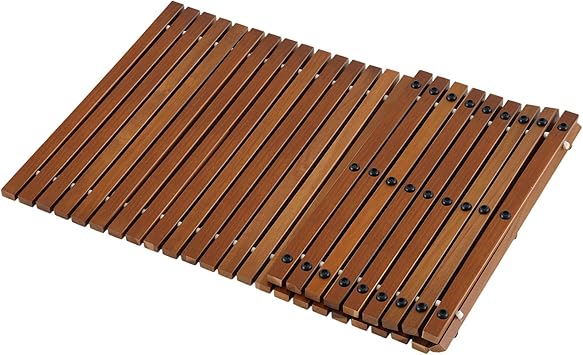 Amazon.com: DoubleFill Solid Teak Wood String Mat Teak Shower Mat Spa ...