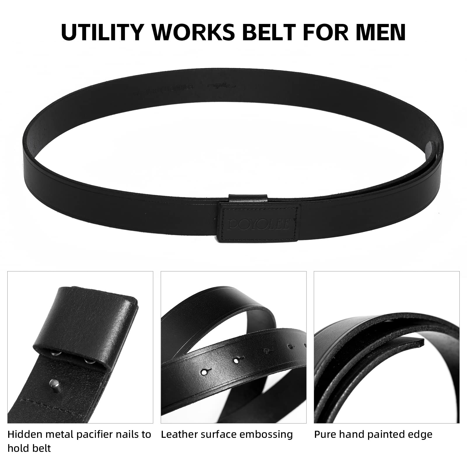 Snapklik.com : Mechanic Belt No Buckle Belts For Men Leather Work Belt ...