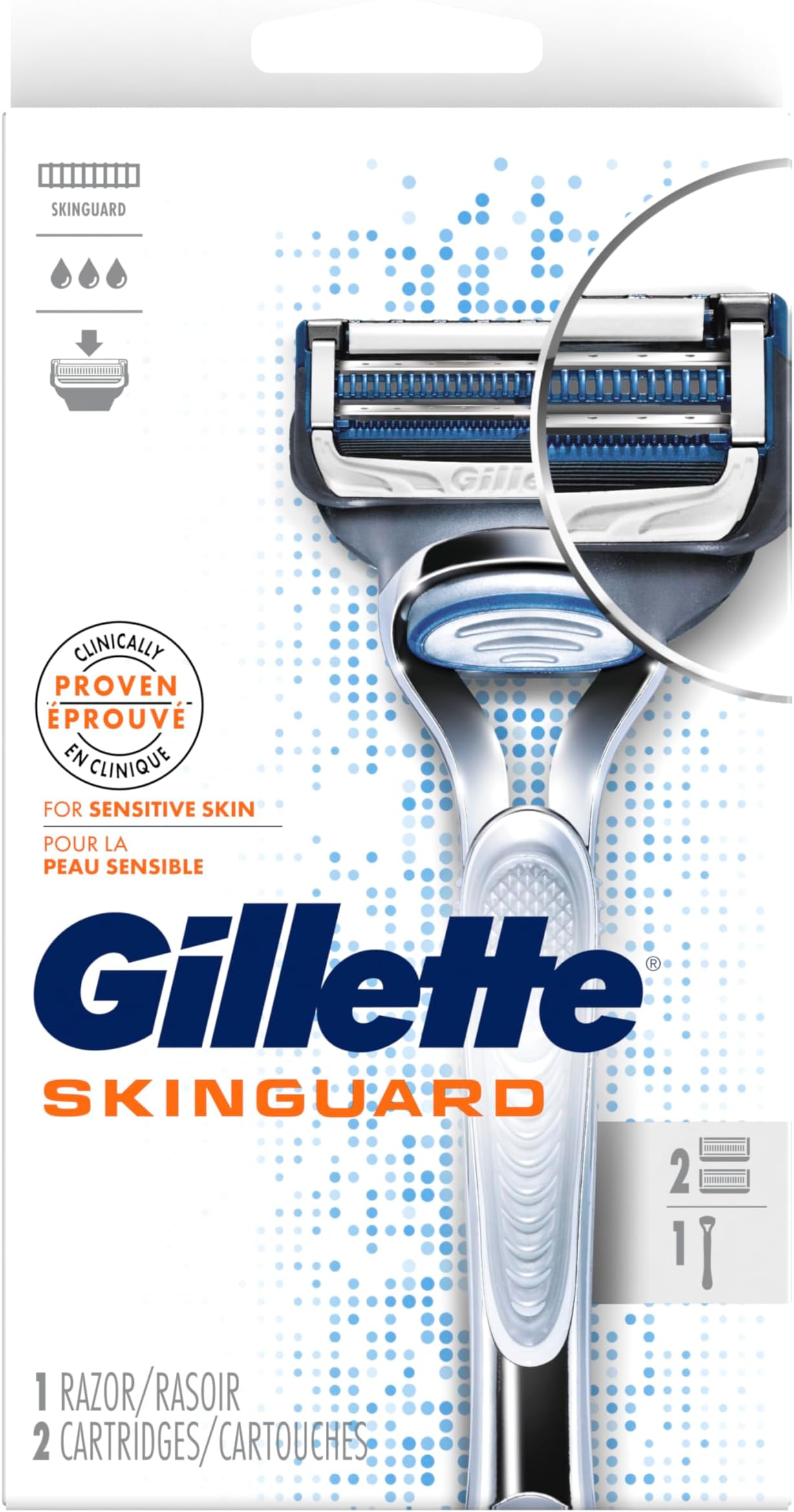Amazon.com: Gillette SkinGuard Men's Razor Handle + 2 Blade Refills ...