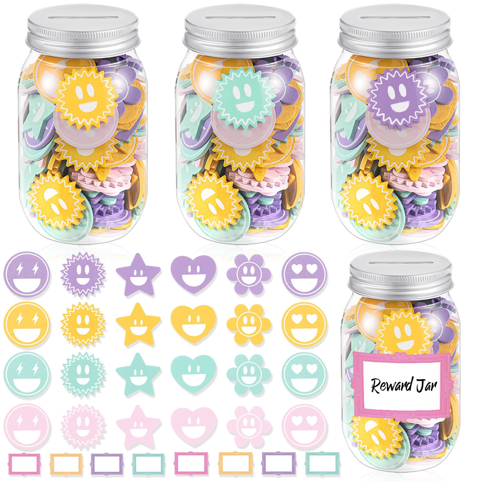 Amazon.com : Roowest Smile Reward Jar for Kid 3 Pcs Coin Jars for ...