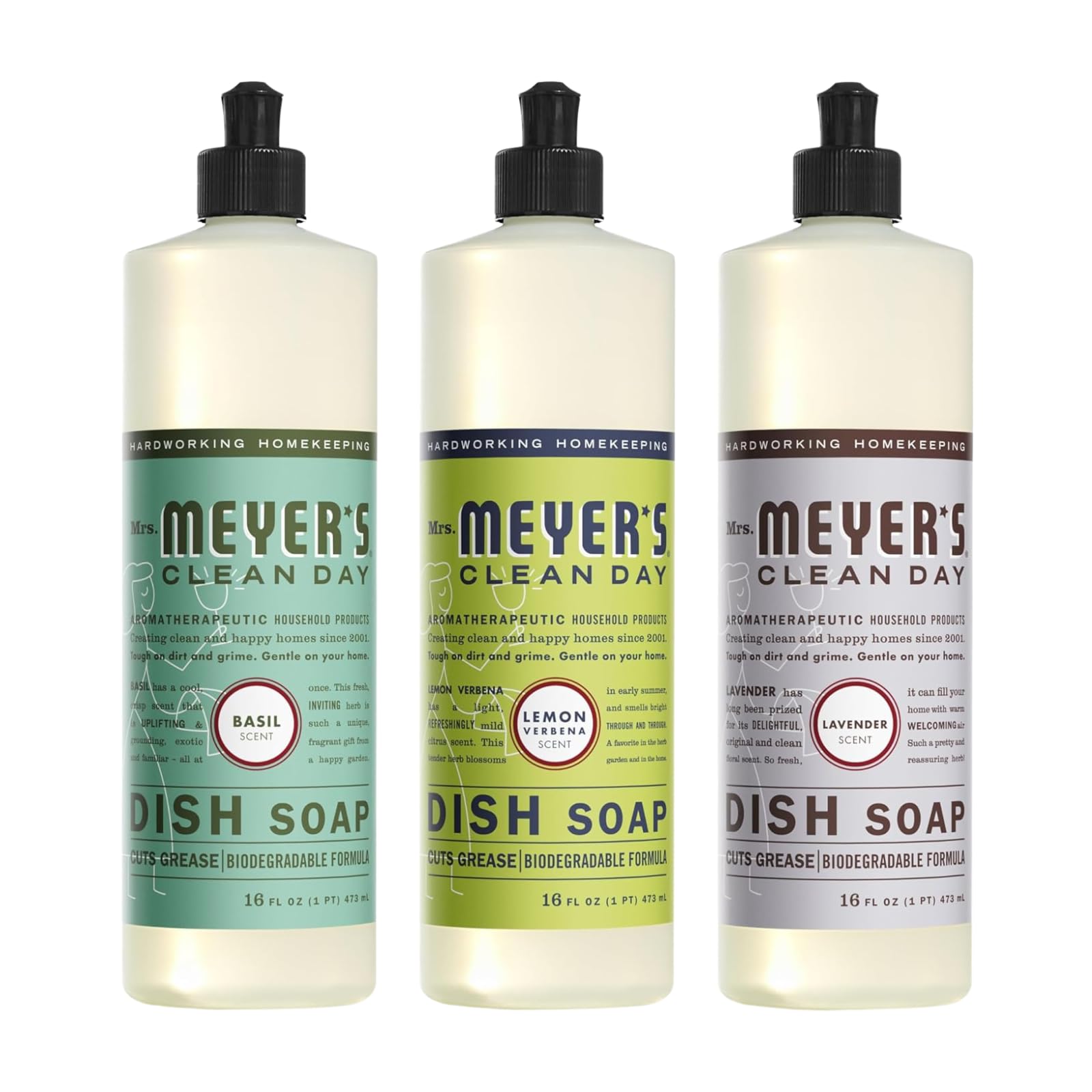 Amazon.com: Mrs. Meyer's Signature Scents 3-Piece Liquid Dish Soap Set ...