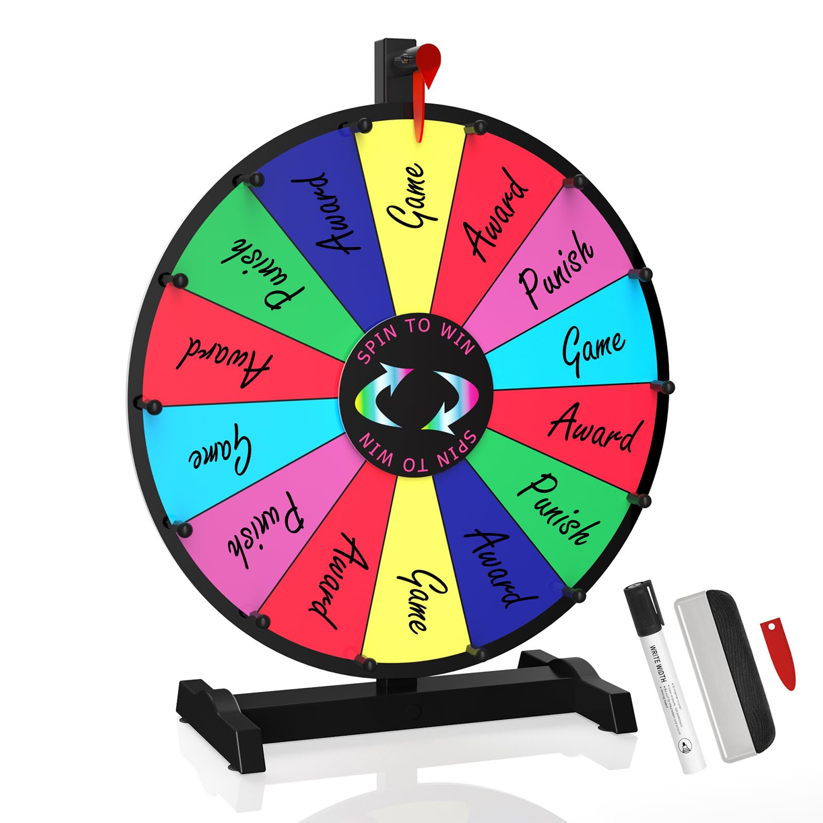 Amazon.com: Facilife 18 Inch Prize Wheel Spinner with Stand, 14 Slots ...