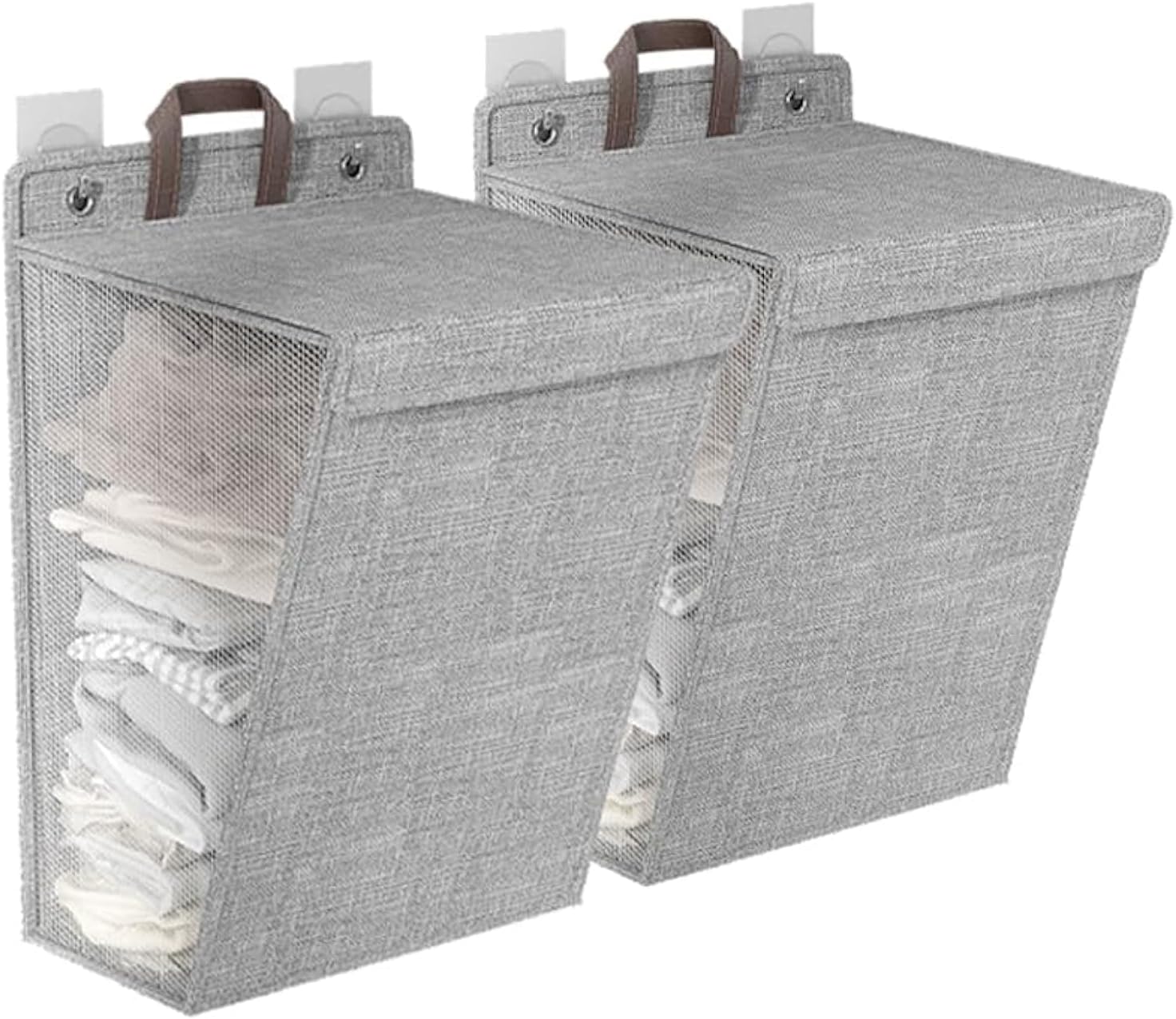 Amazon.com: MaxGear Hanging Laundry Hamper, Over the Door Hamper with 2 ...