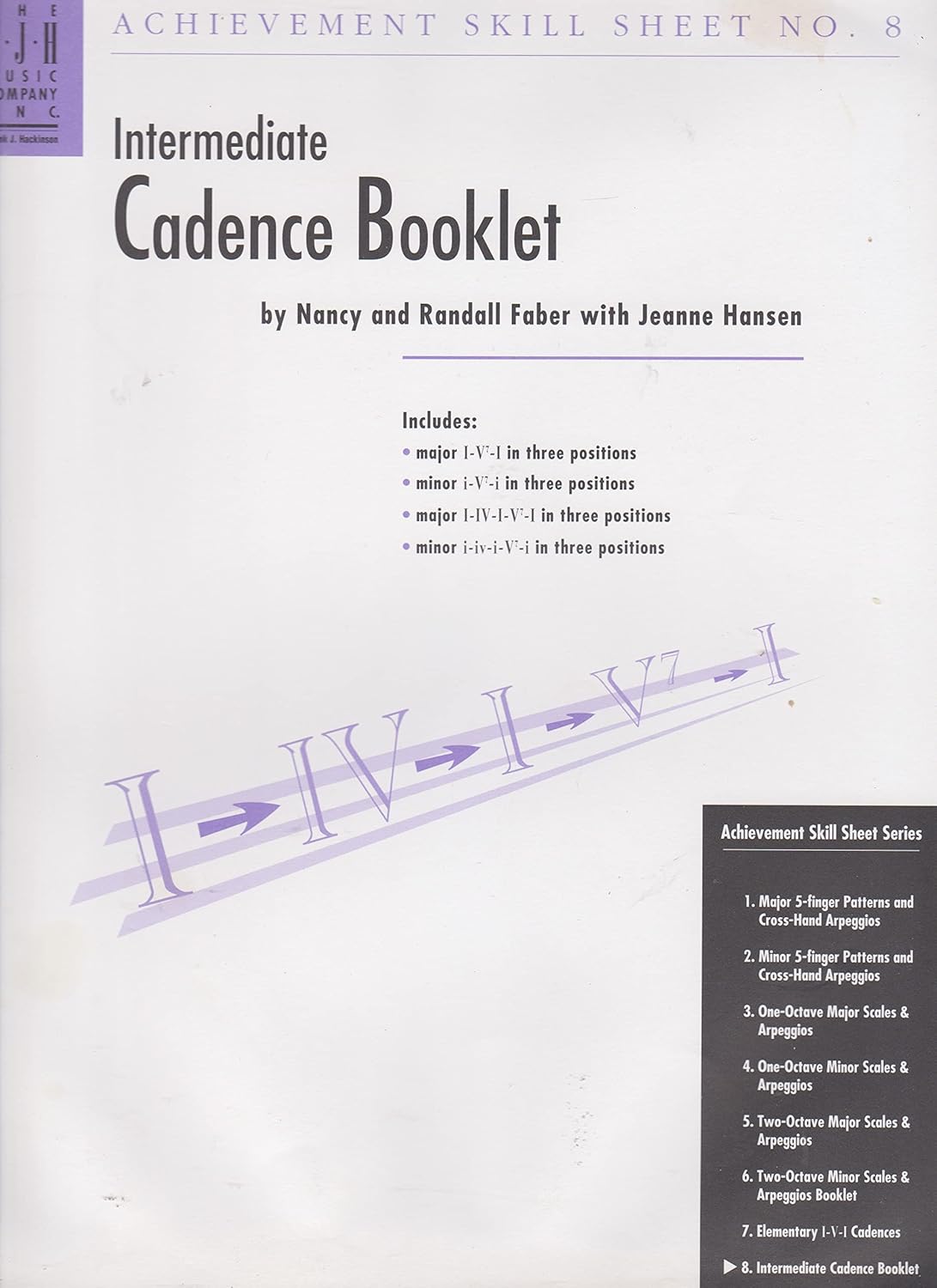 Cadence Booklet for Intermediate Piano (Achievement Skill Sheet, No. 8 ...