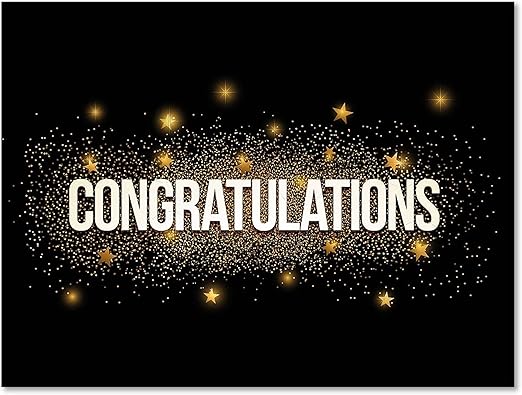 Amazon.com : Small World Greetings Black and Gold Congratulations Cards ...